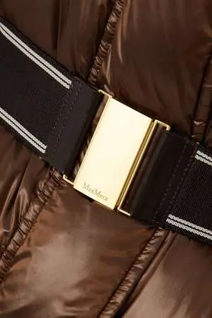 Max Mara Quilted Long Down Coat With Belt