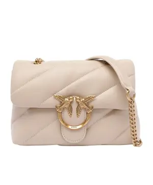 Pinko Love Puff Quilted Mini Shoulder Bag With Metal Chain