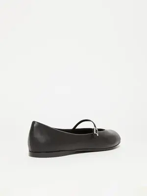Max Mara Nappa Leather Ballerinas With Adjustable Ankle Strap