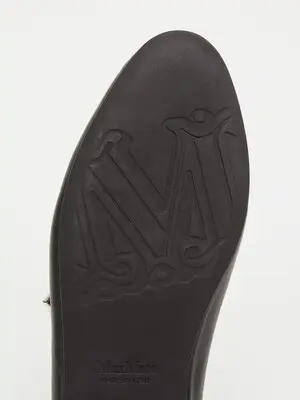 Max Mara Nappa Leather Ballerinas With Adjustable Ankle Strap