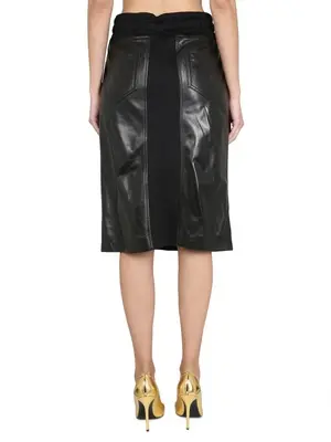 TOM FORD Leather Drawstring Midi Skirt