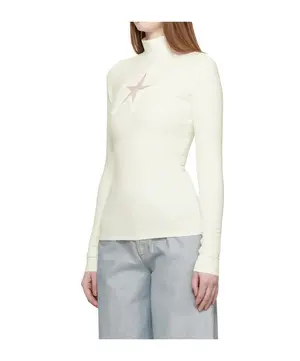 MUGLER Star Cutout Long-sleeve Top