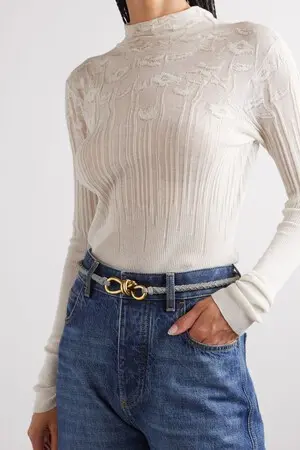 Bottega Veneta Woven Leather Belt With Knot Detail