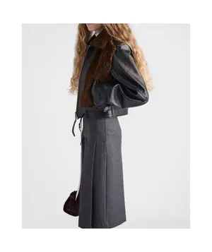 Prada Pleated Midi Skirt - Slate Grey