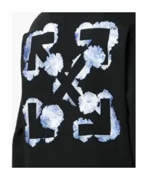 Off-White Floral Print Sweater Dress