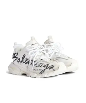 Balenciaga Track Signature Sneakers - White/black