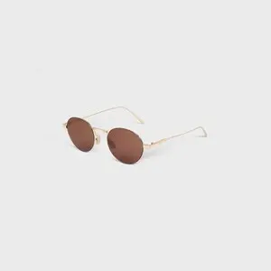 Celine Metal Frame Round Sunglasses - Brown