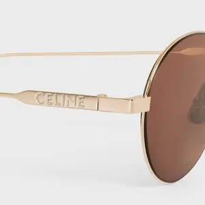 Celine Metal Frame Round Sunglasses - Brown