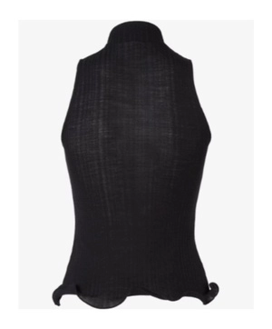 Fendi Sleeveless High Neck Ribbed Top