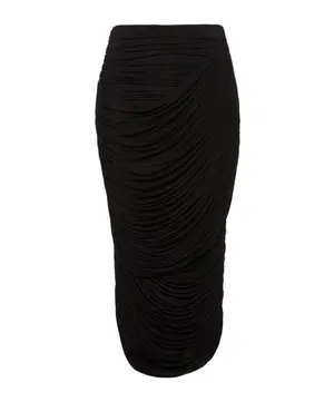 Magda Butrym Draped Ruched Midi Skirt - Black