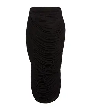 Magda Butrym Draped Ruched Midi Skirt - Black