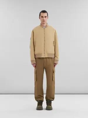 Marni Contrast Back Twill Bomber Jacket - Nude