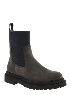 Brunello Cucinelli Round Toe Chelsea Boots
