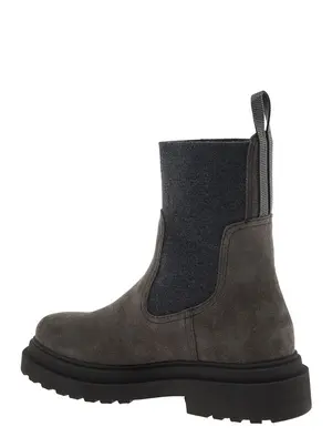 Brunello Cucinelli Round Toe Chelsea Boots