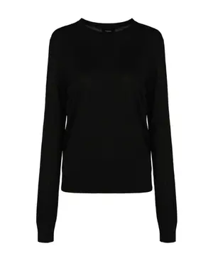 Theory Long-sleeved Crewneck Jumper - Black