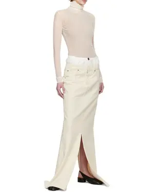 MAISON MARGIELA High Neck Sheer Bodysuit - Beige