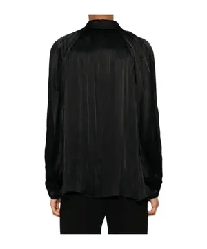Alberta Ferretti Pleated Satin Shirt - Black