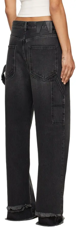 DARKPARK Belted Washed Denim Jeans - Black