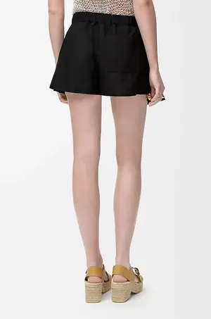 Loewe Pleated Viscose And Linen Shorts