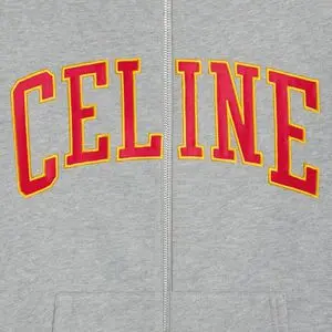 Celine Loose Zip Up Hoodie In Cotton Fleece