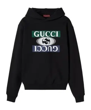 Gucci Jersey Hooded Sweatshirt With Logo - Black