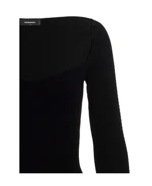 Dsquared2 Long-sleeved Sweetheart Neck Mini Dress