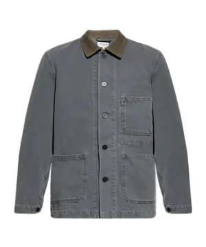 Officine Générale Corduroy-collar Denim Shirt Jacket