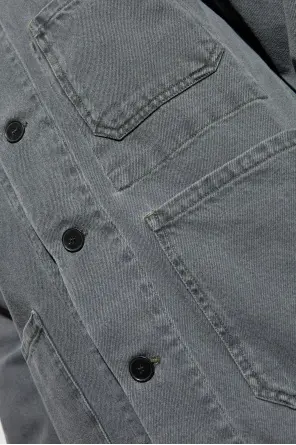 Officine Générale Corduroy-collar Denim Shirt Jacket