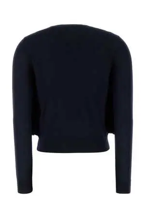 Loewe Wool Cardigan With Crossword Embroidery - Deep Navy Blue