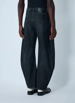 JEAN PAUL GAULTIER Denim Strap Jeans - Black