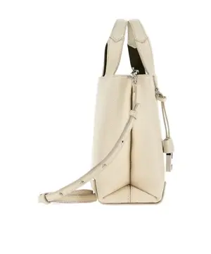 Hogan Logo Embossed Top Handle Bag - Ivory