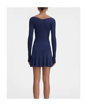 Jacquemus Long Sleeve Scalloped Mini Dress - Black