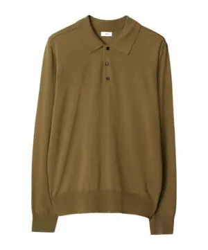 Burberry Long-sleeve Wool Polo Shirt