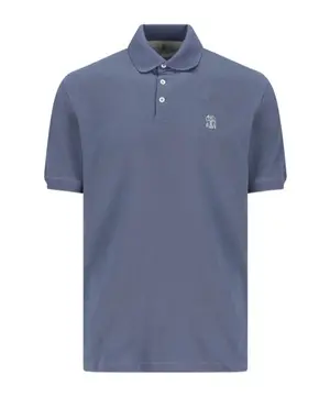 Brunello Cucinelli Embroidered Polos For Men