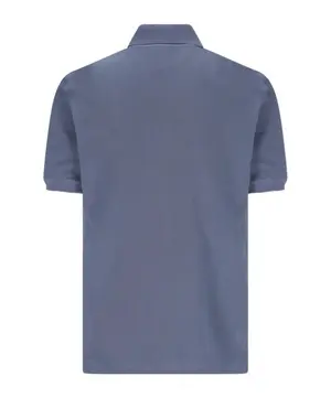 Brunello Cucinelli Logo Detailed Short-sleeved Polo Shirt - Blue