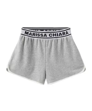 Marissa Chiara Elastic Waistband Shorts With Logo Detail
