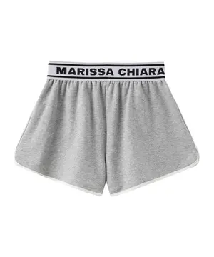 Marissa Chiara Elastic Waistband Shorts With Logo Detail