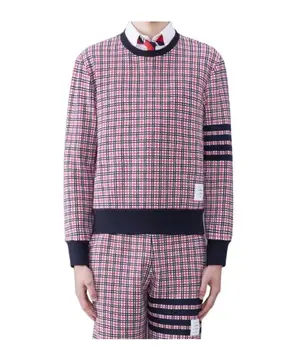 Thom Browne Check Jacquard 4-bar Sweatshirt