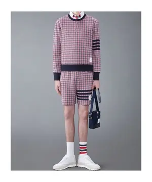 Thom Browne Check Jacquard 4-bar Sweatshirt
