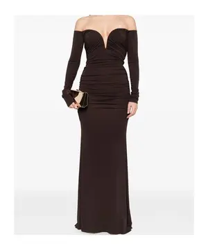 Elisabetta Franchi Off-the-shoulder Gathered Maxi Dress