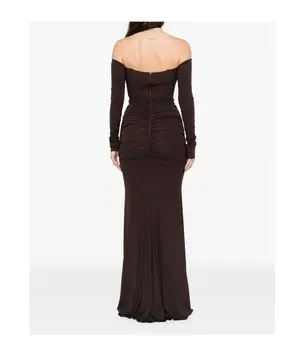 Elisabetta Franchi Off-the-shoulder Gathered Maxi Dress