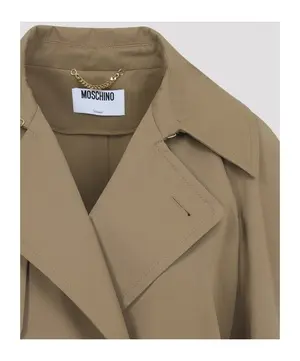 Moschino Belt Buckled Coat - Brown