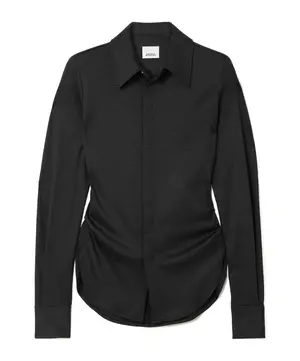 Isabel Marant Étoile Romea Ruched Wool-jersey Shirt