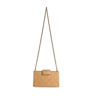 Tory Burch Fleming Mini Chain Wallet - Cream