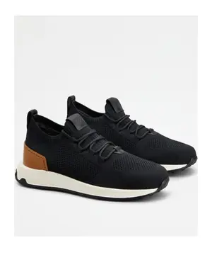 TOD'S Logo Patch Lace-up Sock Sneakers - Black