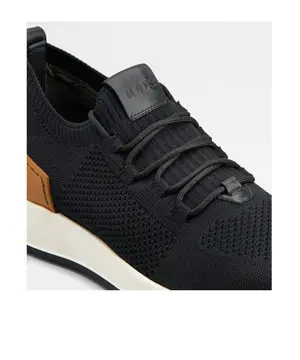 TOD'S Logo Patch Lace-up Sock Sneakers - Black
