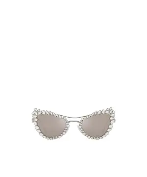 SWAROVSKI Crystal Embellished Sunglasses - Nude