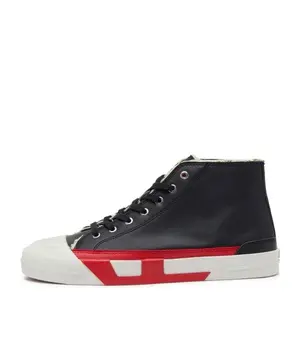 DIESEL® S-d-verse Mid Ii High Top Lace-up Sneakers - Black/red