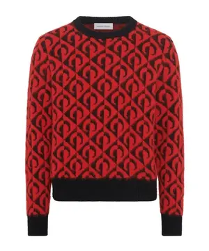 MARINE SERRE Geometric Print Crew Neck Sweater