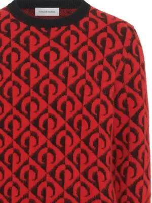 MARINE SERRE Geometric Print Crew Neck Sweater